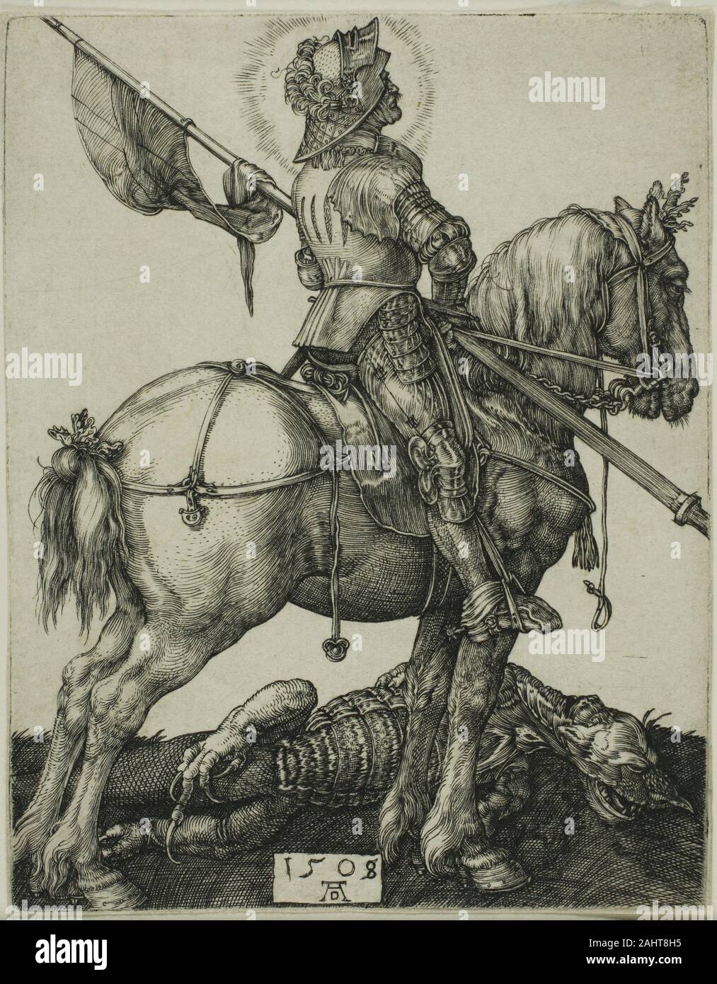St george and the dragon line art hi-res stock photography and images ...