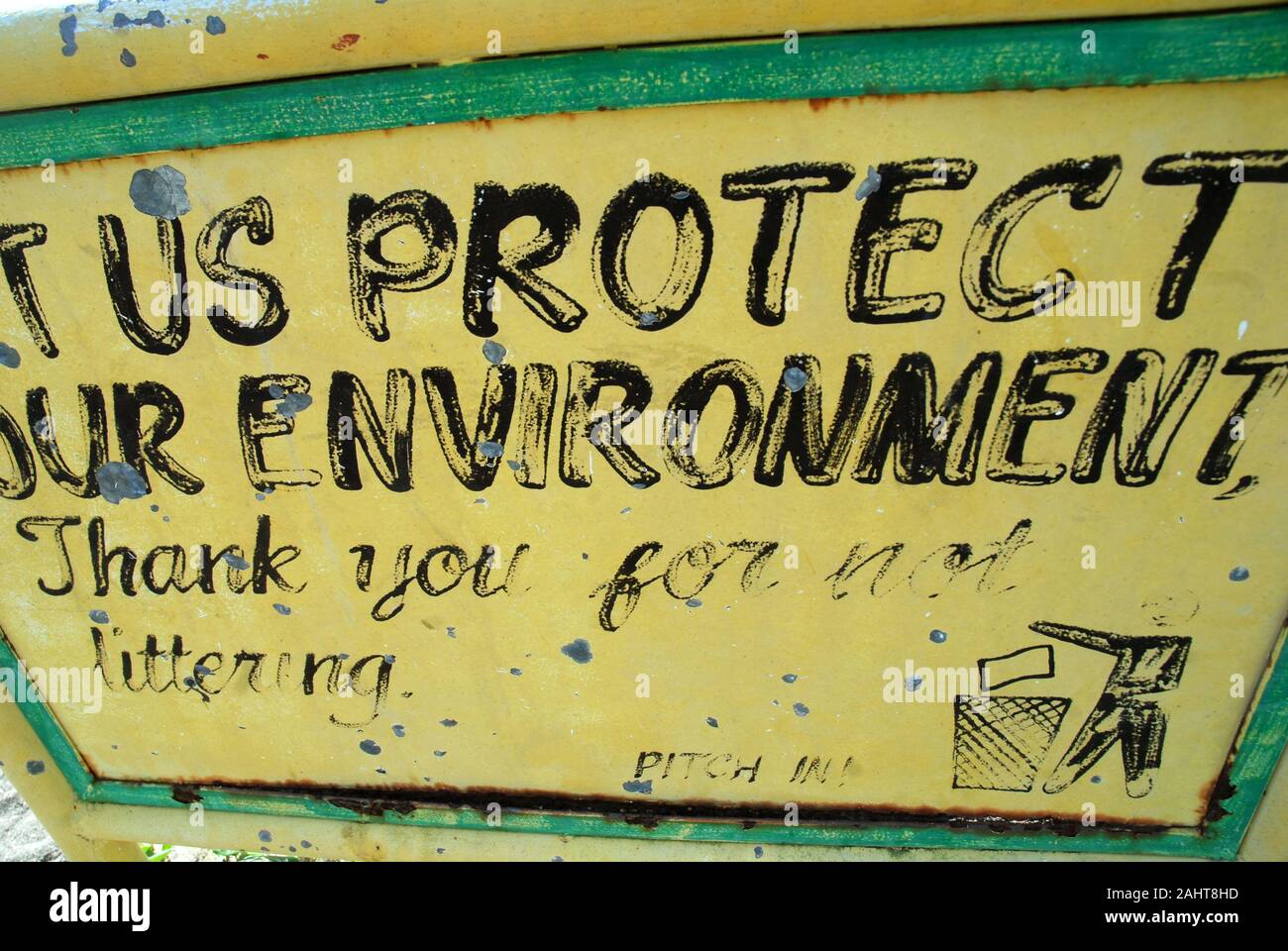 Help Us Protect Our Environment Sign, Taal Volcano, Talisay, Batangas ...