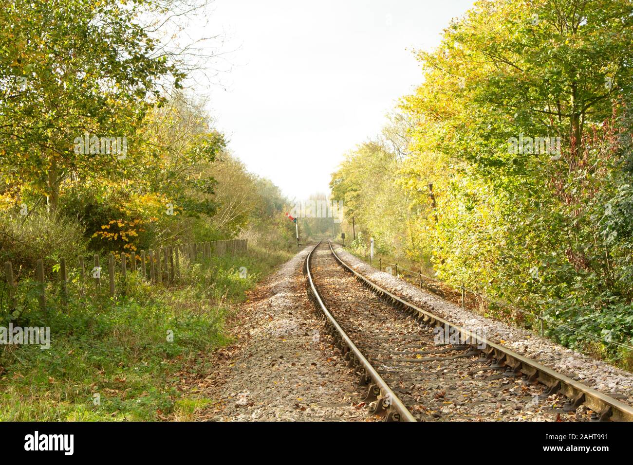 Railway lines going into the distance Stock Photo - Alamy