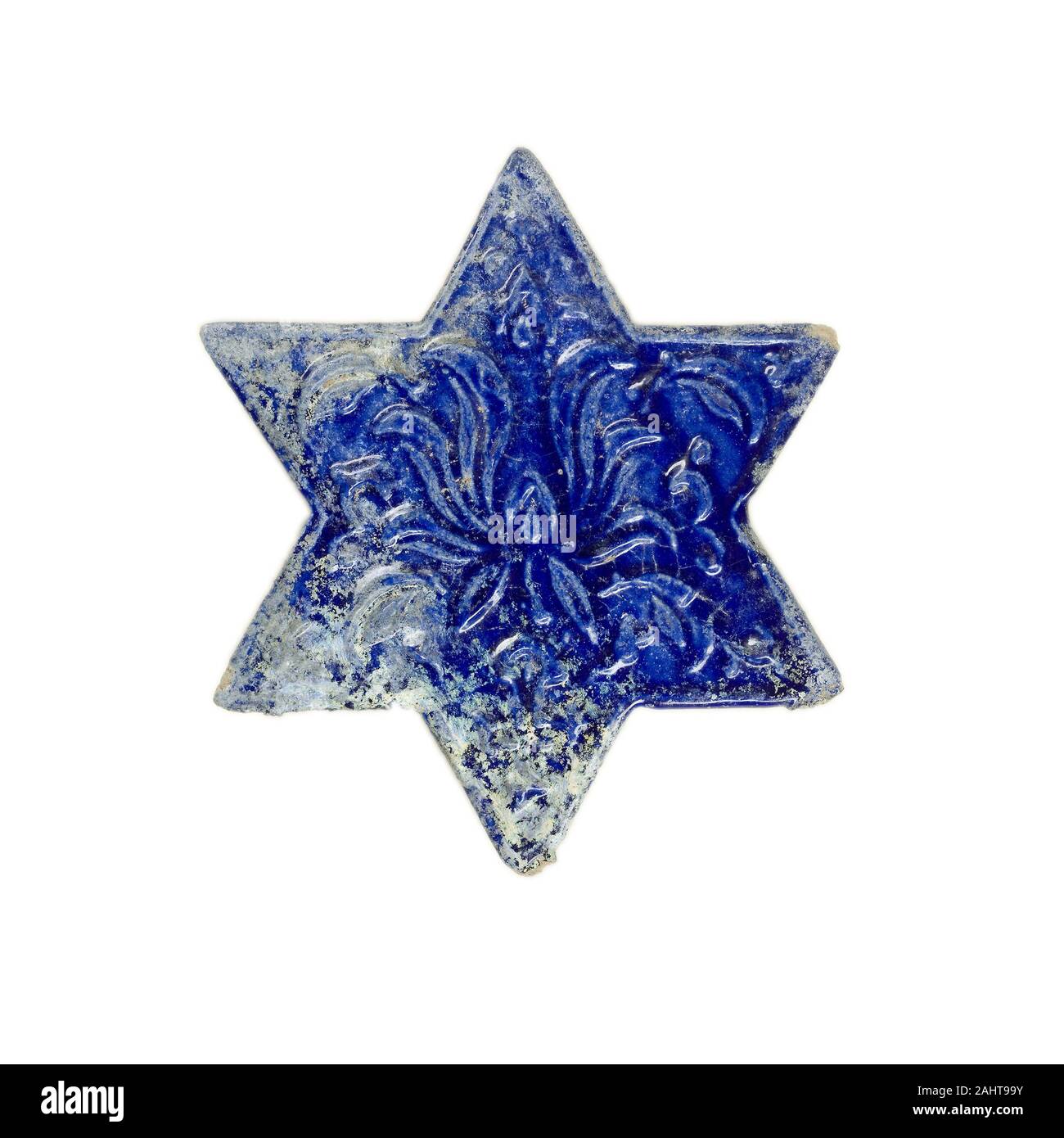 Islamic. Star Tile with Lotus Flower. 1101–1200. Iran. Stonepaste with ...