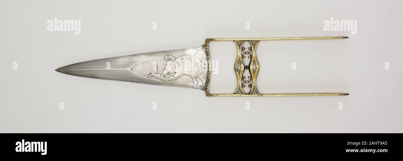 Dagger (Katar). 1601–1700. India. Steel and gold Stock Photo - Alamy