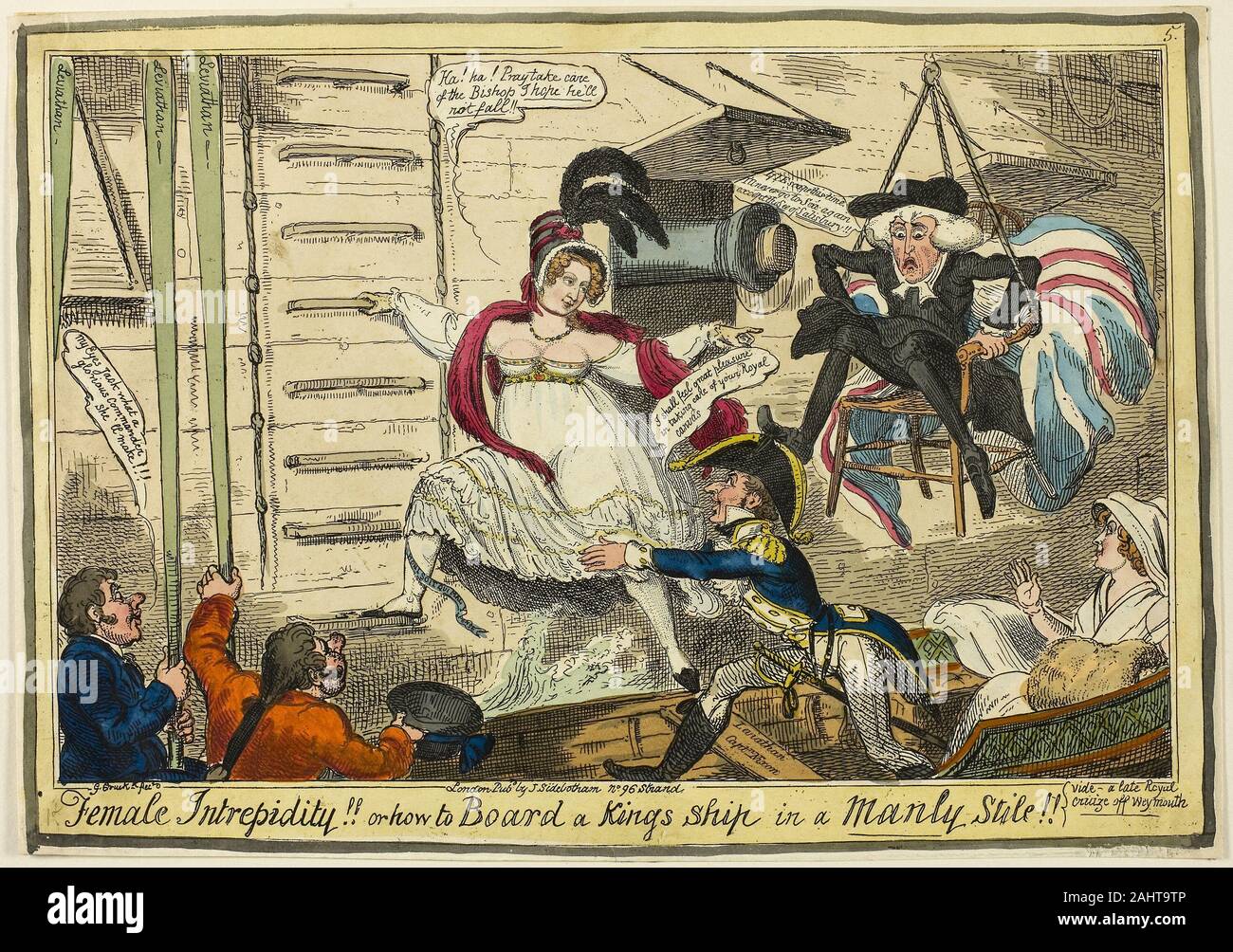 George Cruikshank. Female Intrepidity. 1816. England. Hand-colored ...