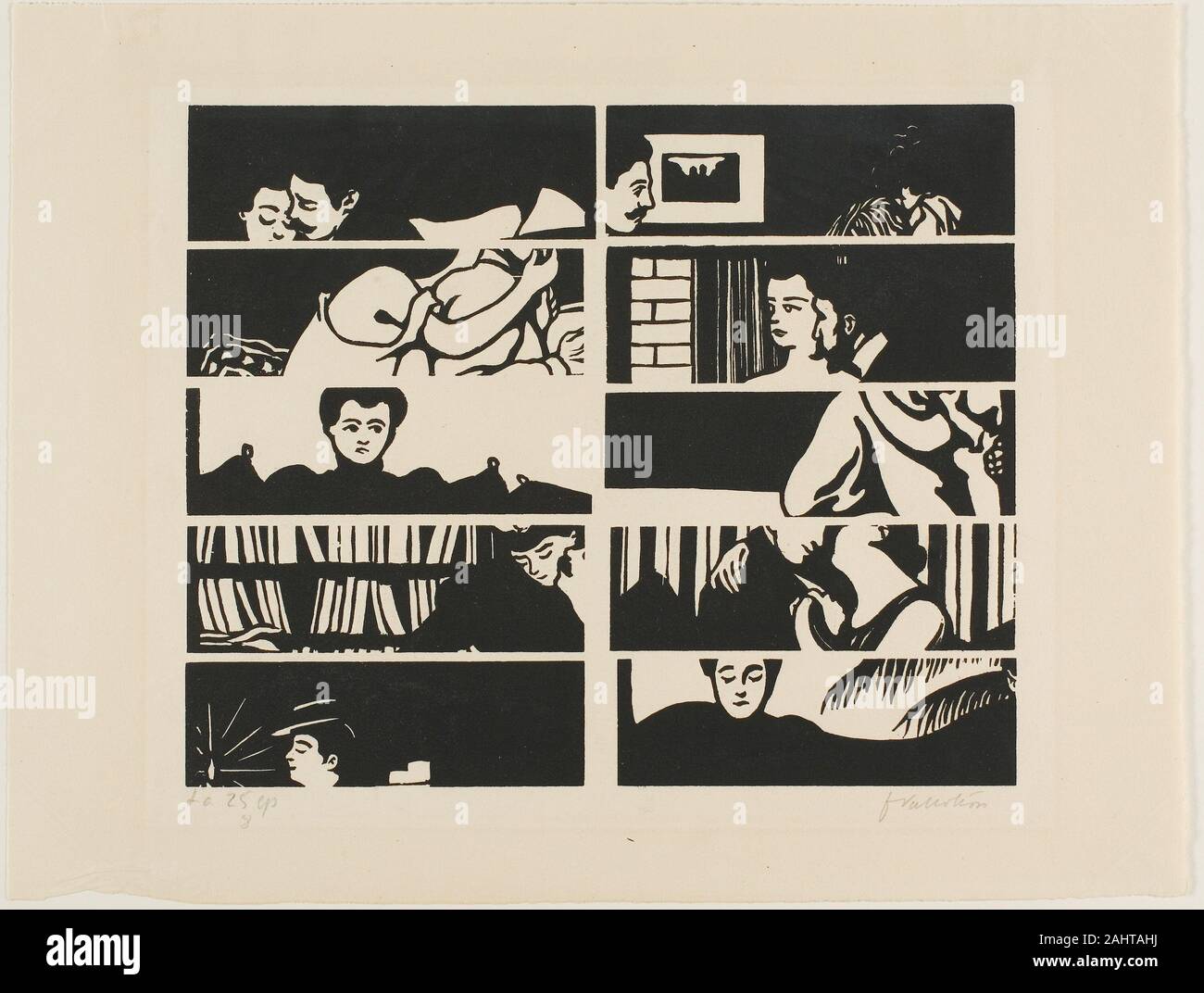 Félix Edouard Vallotton. Cancellation sheet, fragments of ten ...