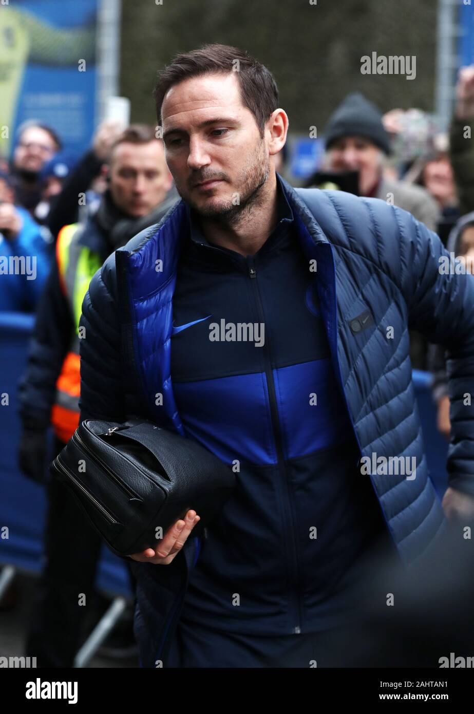 Chelsea manager Frank Lampard arrives for the Premier League match at ...