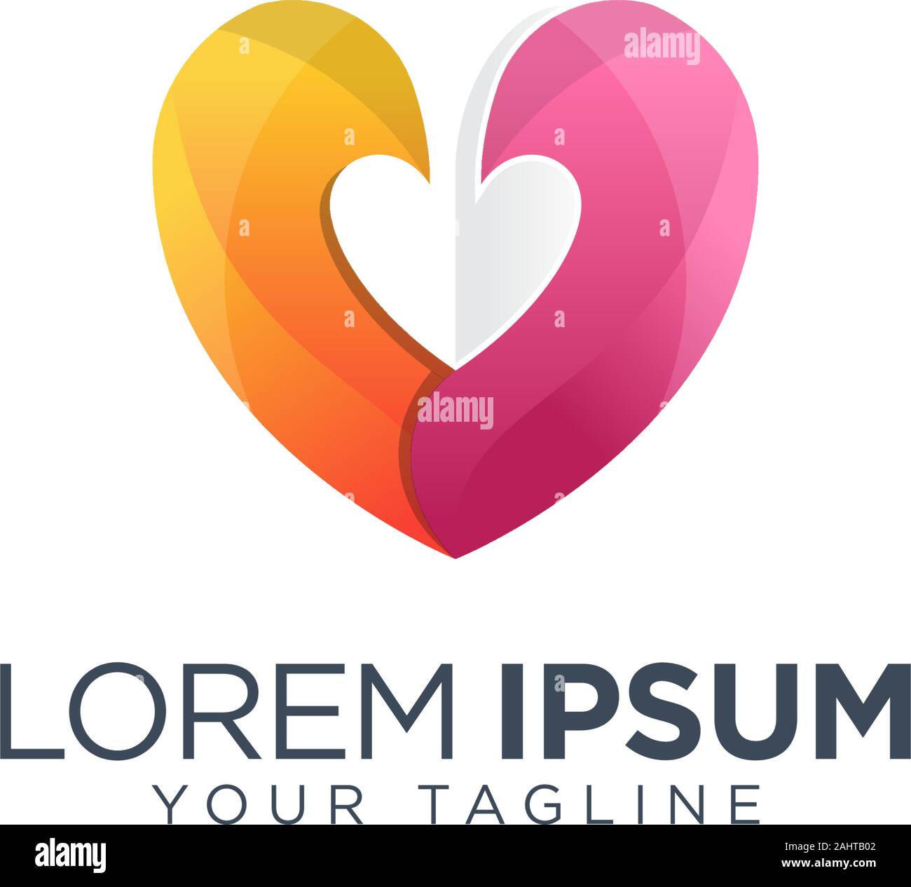 Heart logo design hi-res stock photography and images - Alamy