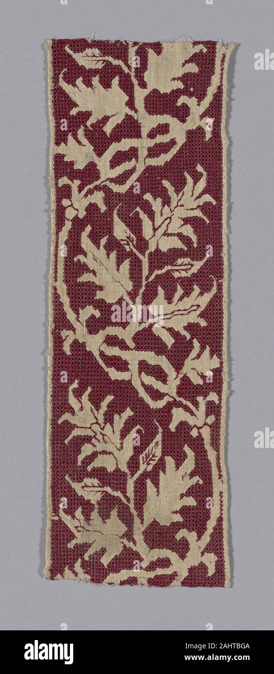 Border. 1601–1700. Italy. linen and silk, embroidered Stock Photo - Alamy