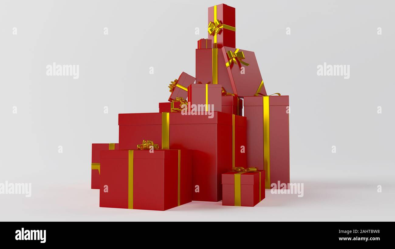 Gift wrapped boxes Stock Photo - Alamy
