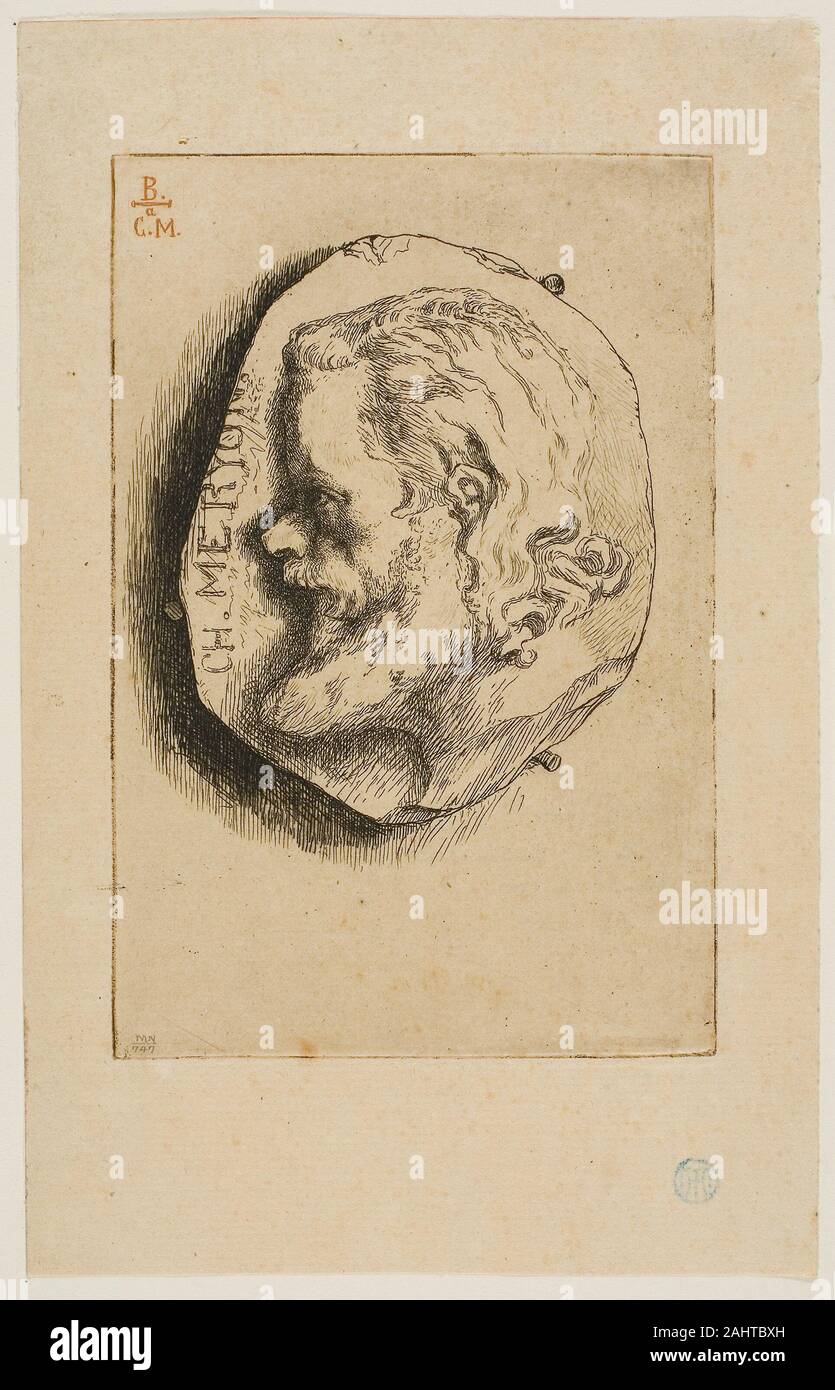 Félix Henri Bracquemond. Portrait of Meryon in Profile. 1854. France ...