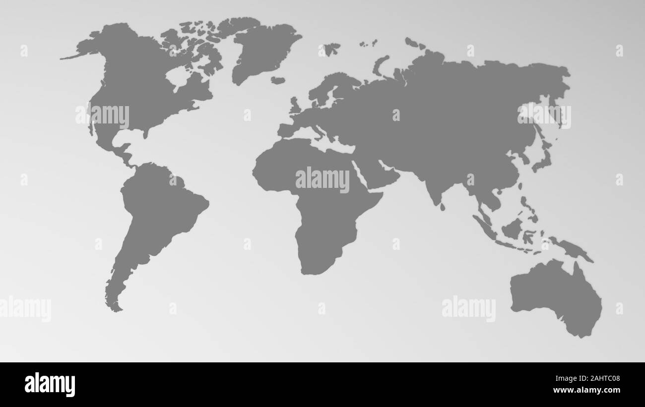World map illustration grey scale Stock Photo - Alamy