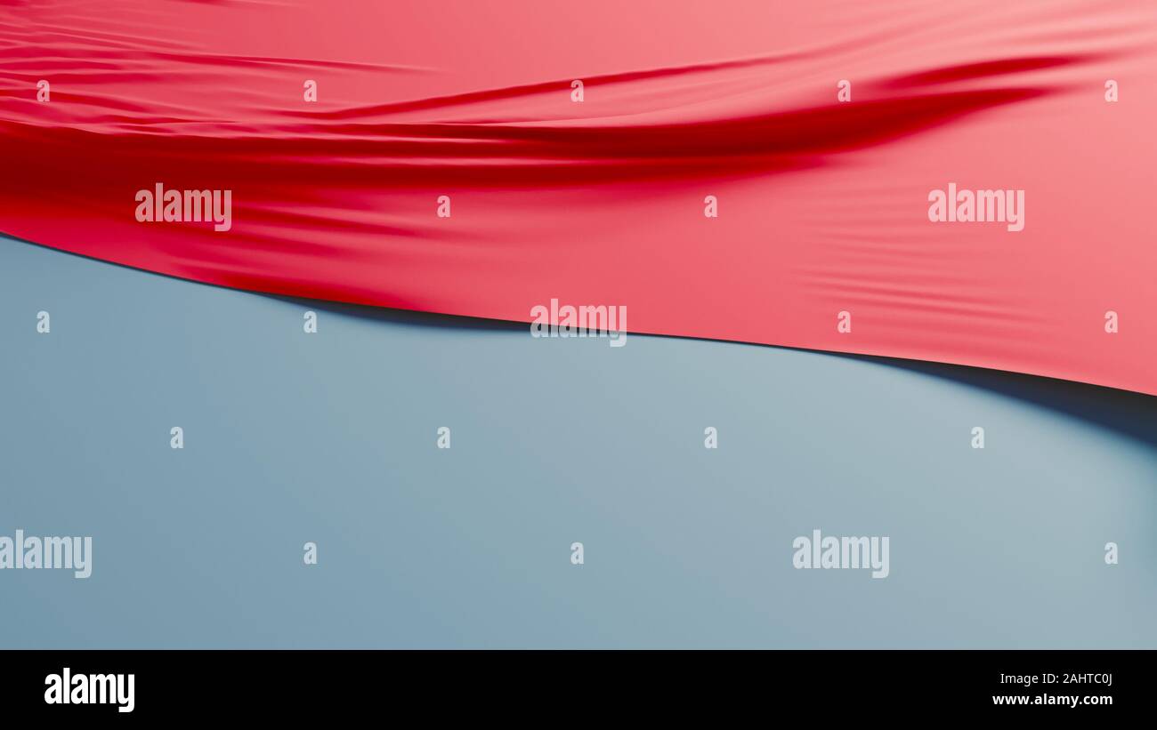 Smooth red fabric pulled to the side with soft shadows Stock Photo - Alamy