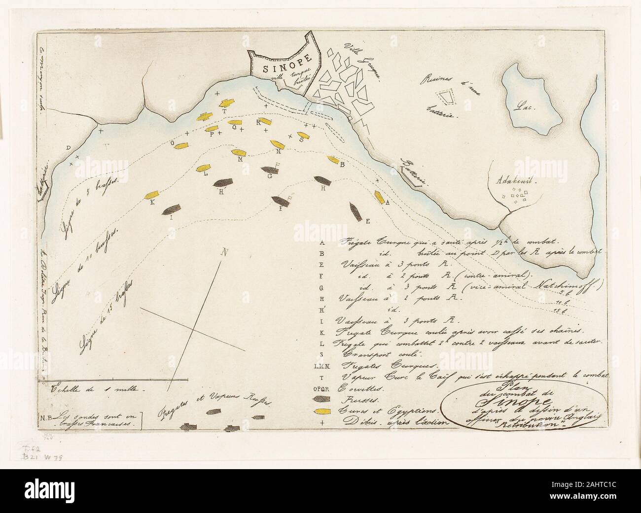 Charles Meryon. Plan of the Battle of Sinope. 1853. France. Etching and ...