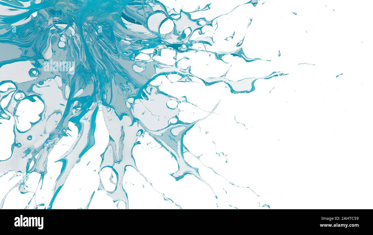 Glossy blue liquid splash background Stock Photo - Alamy