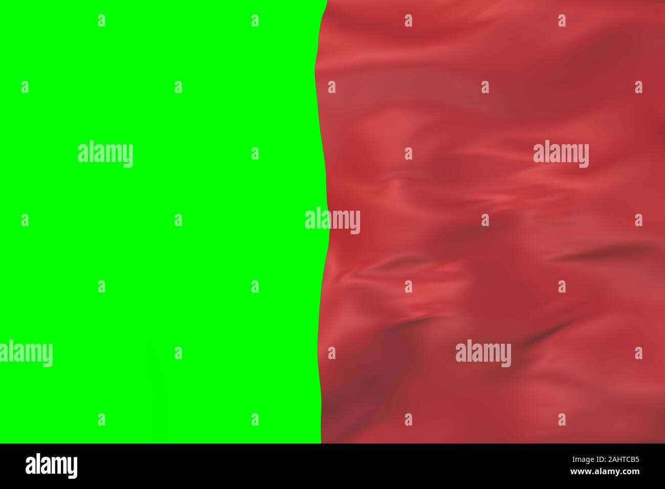 Cloth pulled to the side by wind on a green screen Stock Photo - Alamy