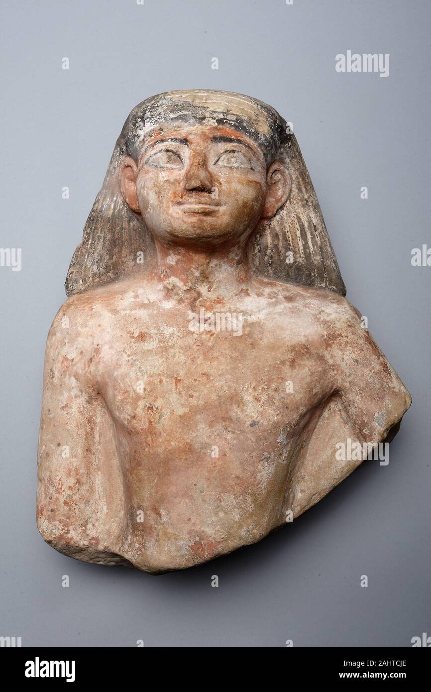 Ancient Egyptian. Bust of a Man. 1550 BC–1295 BC. Egypt. Stone and ...