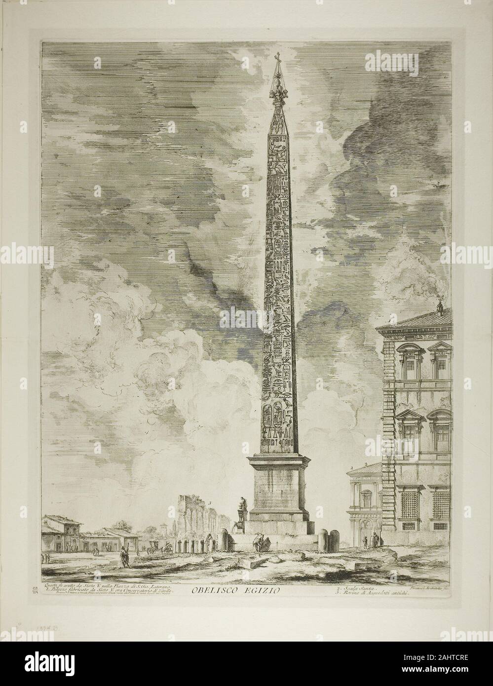 Giovanni Battista Piranesi. Egyptian Obelisk. This was erected by Pope Sixtus V in the Piazza of ...