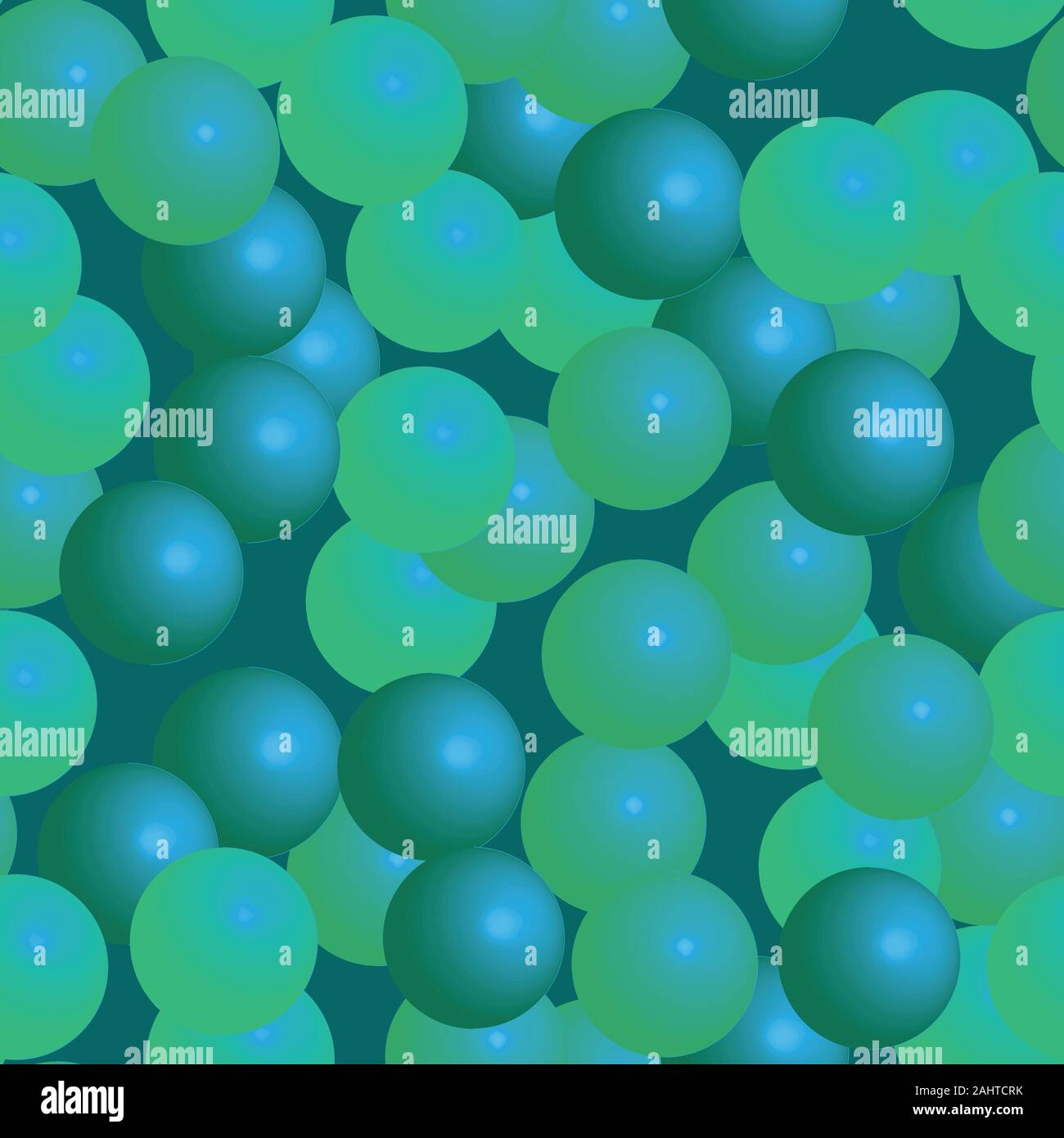 Blue Green Balls Seamless Pattern on Green Background Stock Vector ...