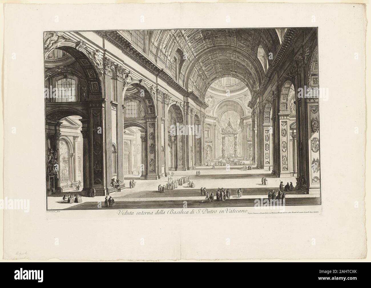 Giovanni Battista Piranesi. Interior view of St. Peter's Basilica in ...