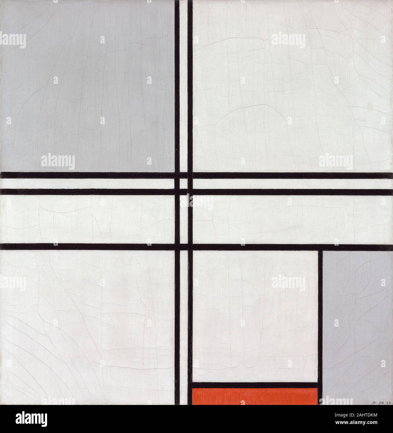 Piet Mondrian. Composition (No. 1) Gray-Red. 1935. Netherlands. Oil on ...