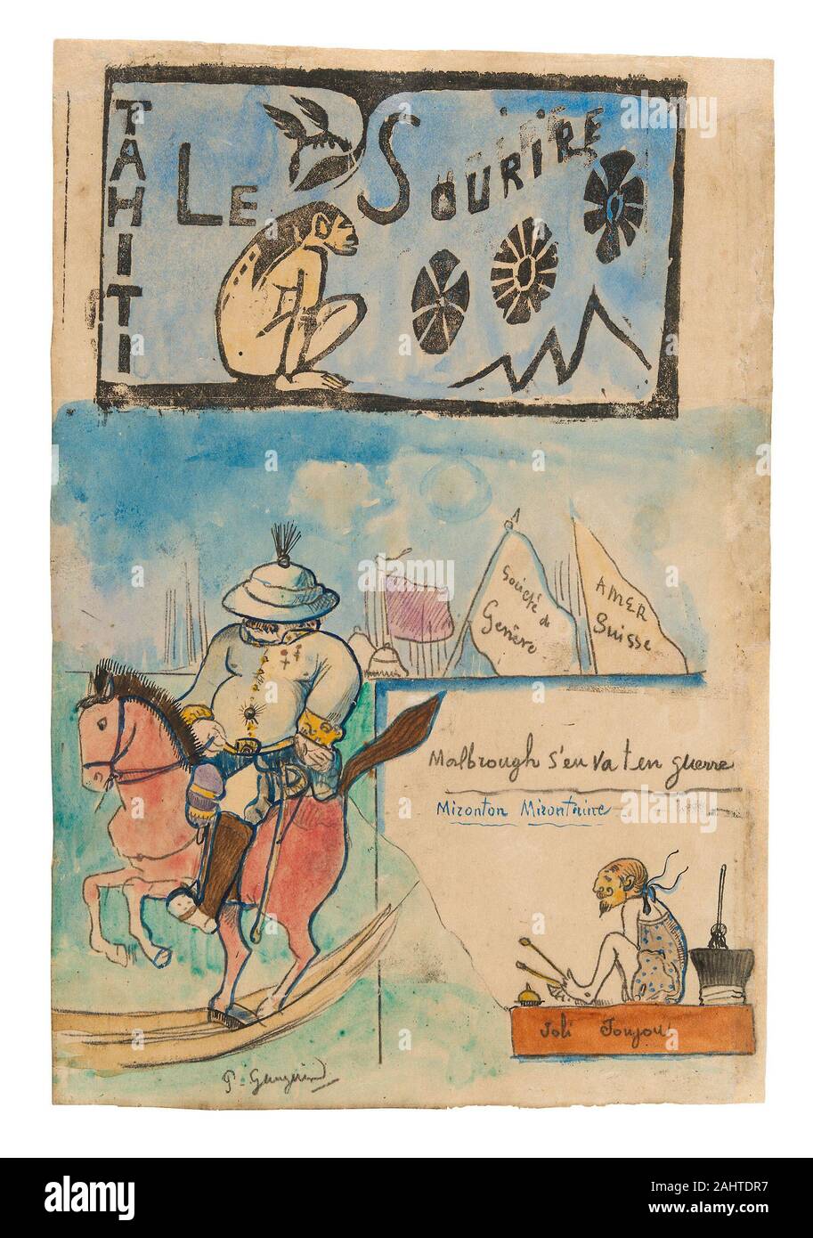 Ink pencil and watercolor on paper Cut Out Stock Images & Pictures - Alamy