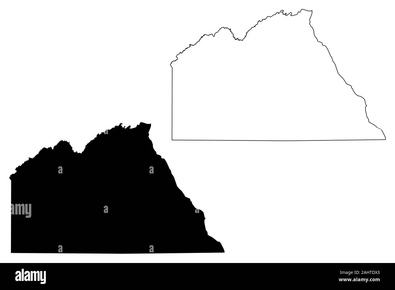 Chobe District (Districts of Botswana, Republic of Botswana) map vector ...