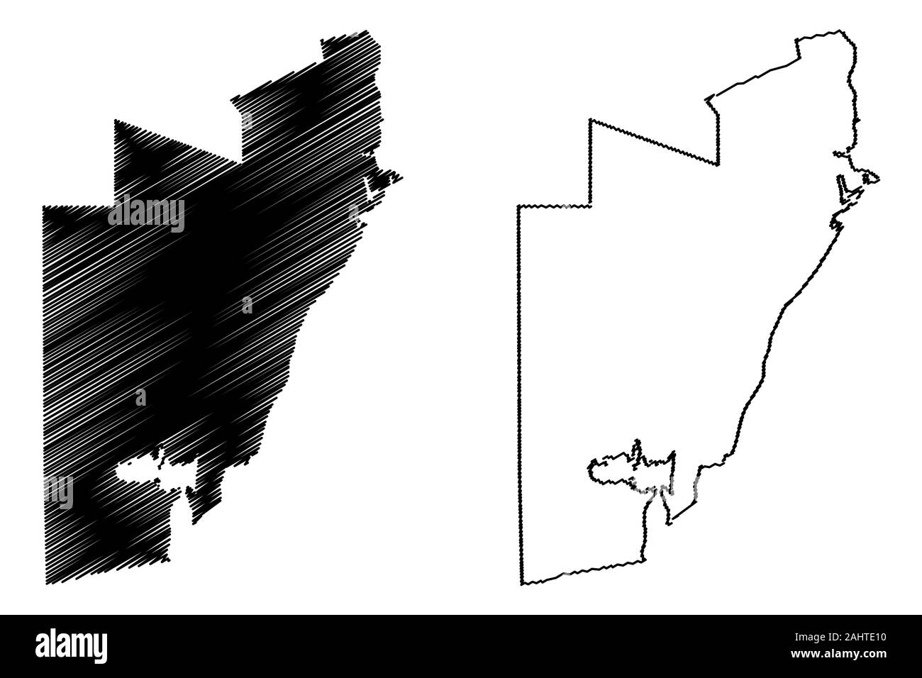 Al Wakrah (State of Qatar, Municipalities of Qatar) map vector ...