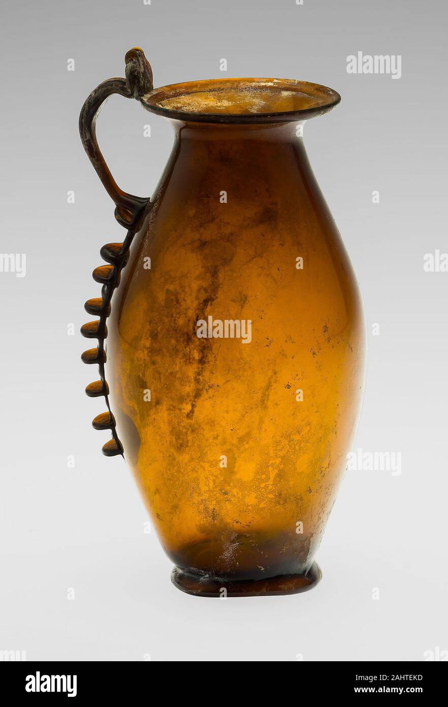 Ancient Roman. Jug. 50 AD–250 AD. Roman Empire. Glass, blown technique ...