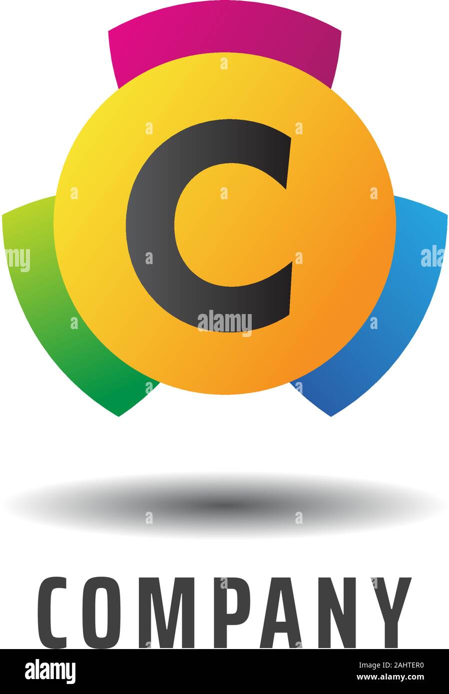 Letter C Cheerful Logo Concept, Colorful Alphabetical Logo Design ...