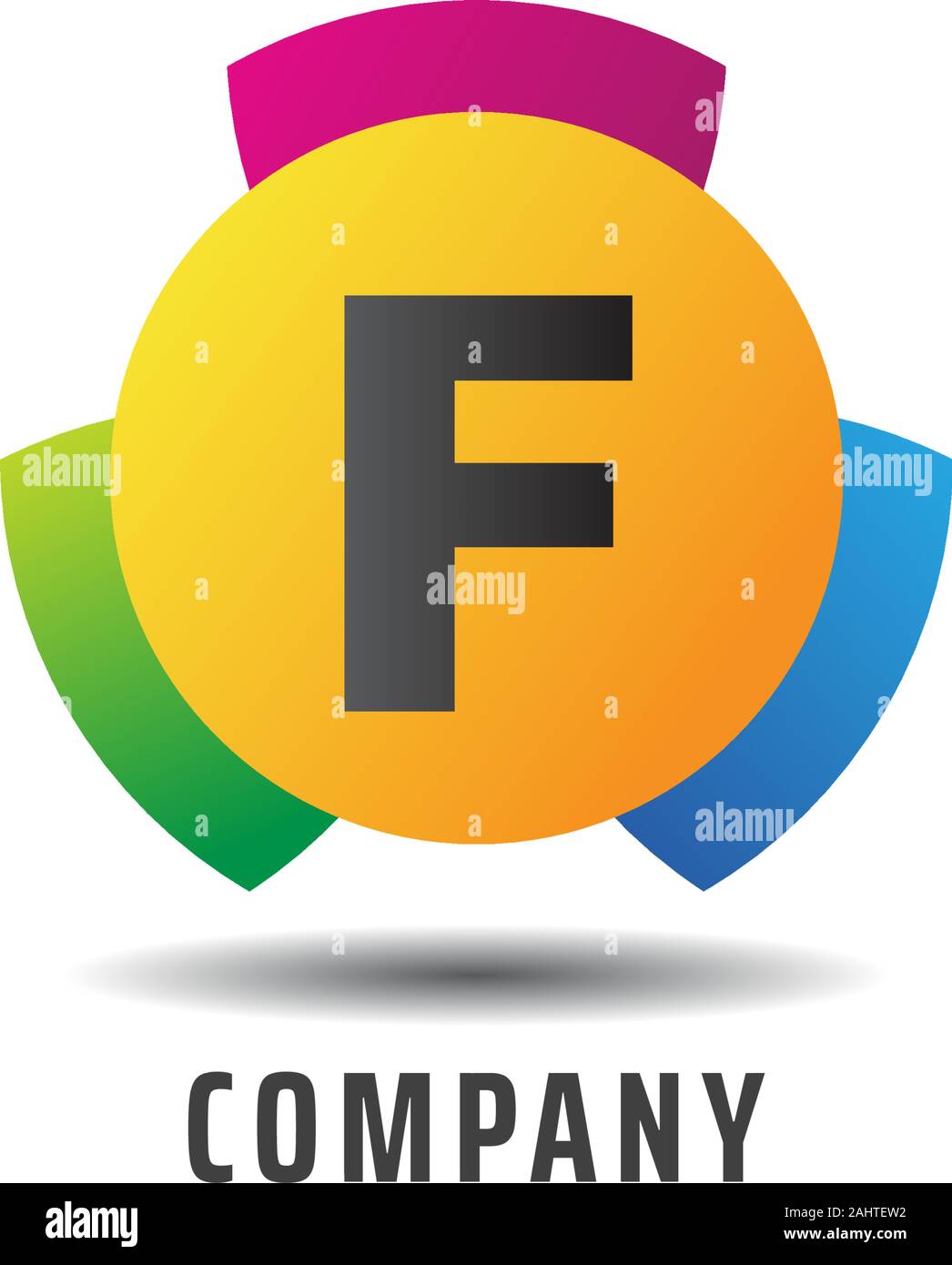 Letter F Cheerful Logo Concept, Colorful Alphabetical Logo Design ...
