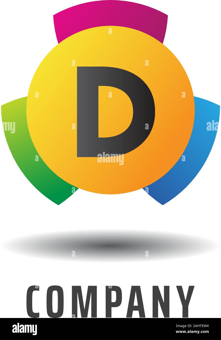 Letter D Cheerful Logo Concept, Colorful Alphabetical Logo Design ...