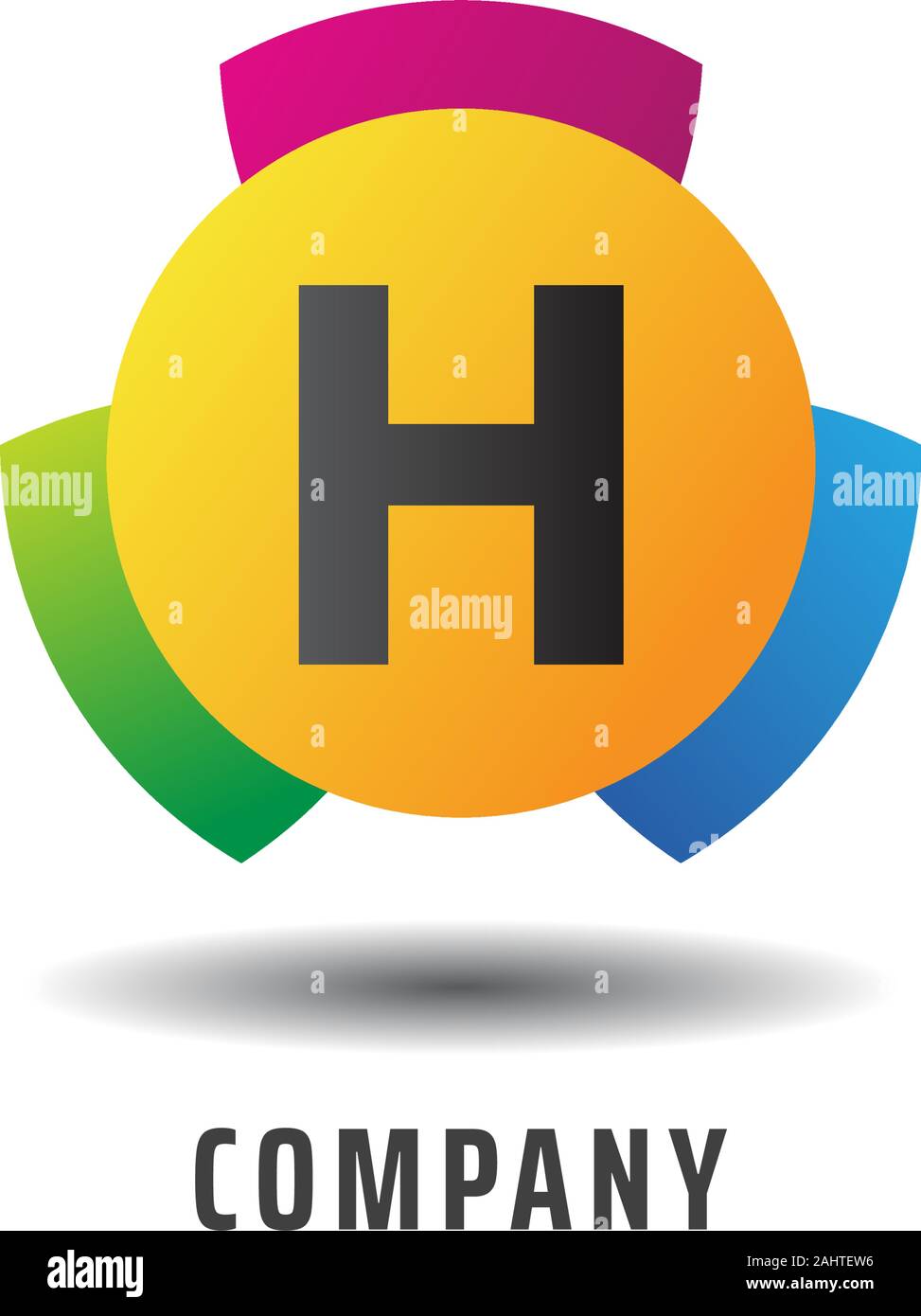 Letter H Cheerful Logo Concept, Colorful Alphabetical Logo Design ...