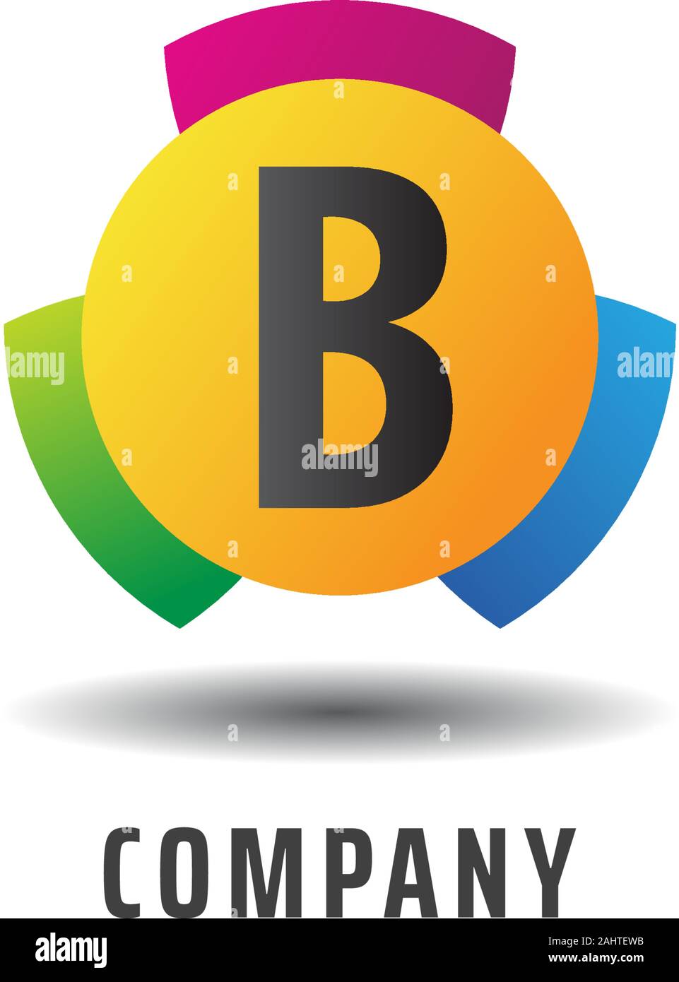 Letter B Cheerful Logo Concept, Colorful Alphabetical Logo Design ...