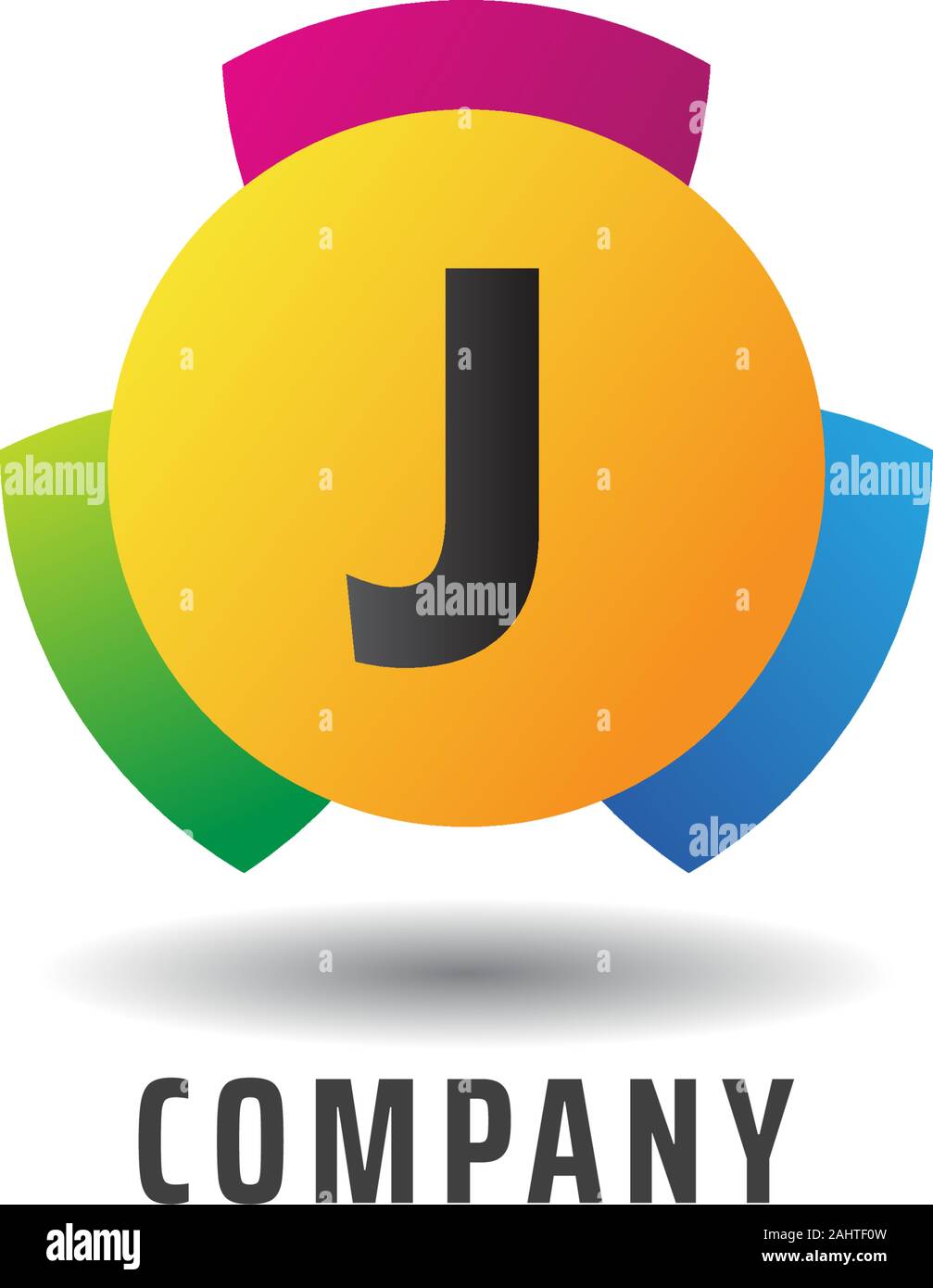 Letter J Cheerful Logo Concept, Colorful Alphabetical Logo Design ...