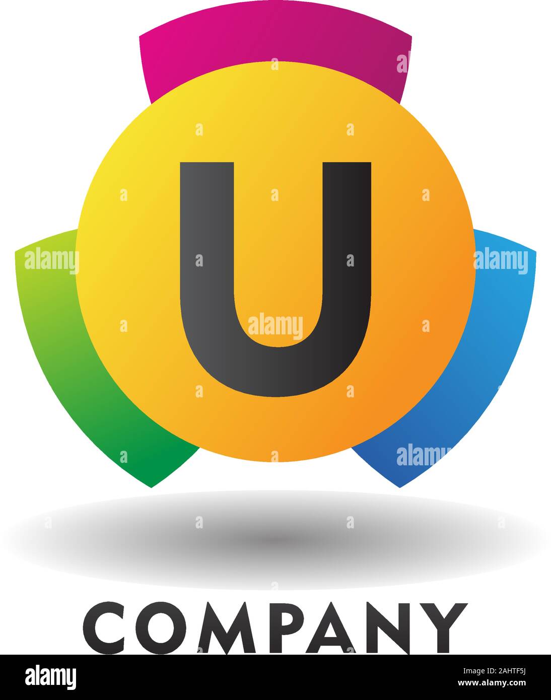 Letter U Cheerful Logo Concept, Colorful Alphabetical Logo Design ...