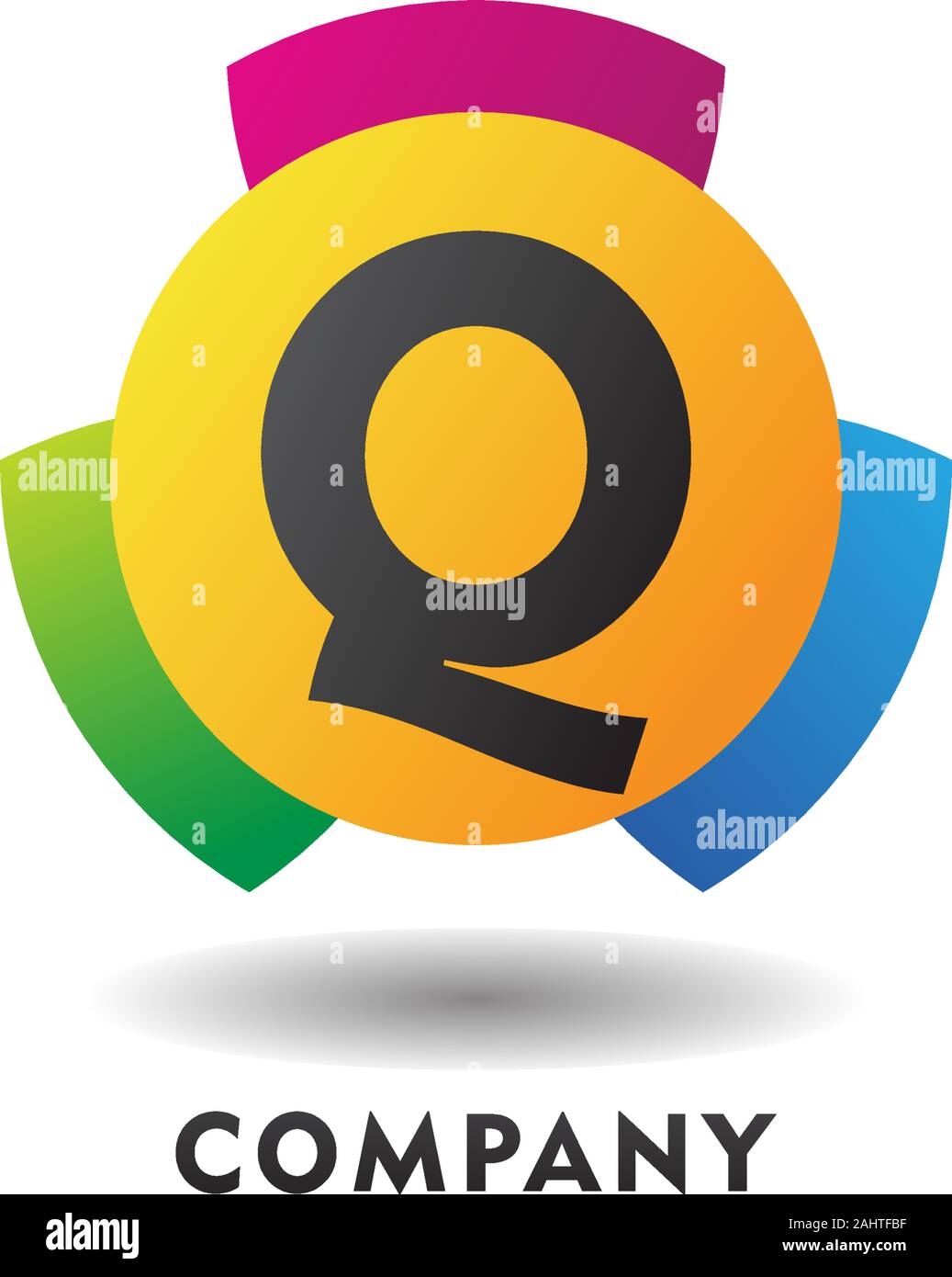 Letter Q Cheerful Logo Concept, Colorful Alphabetical Logo Design ...