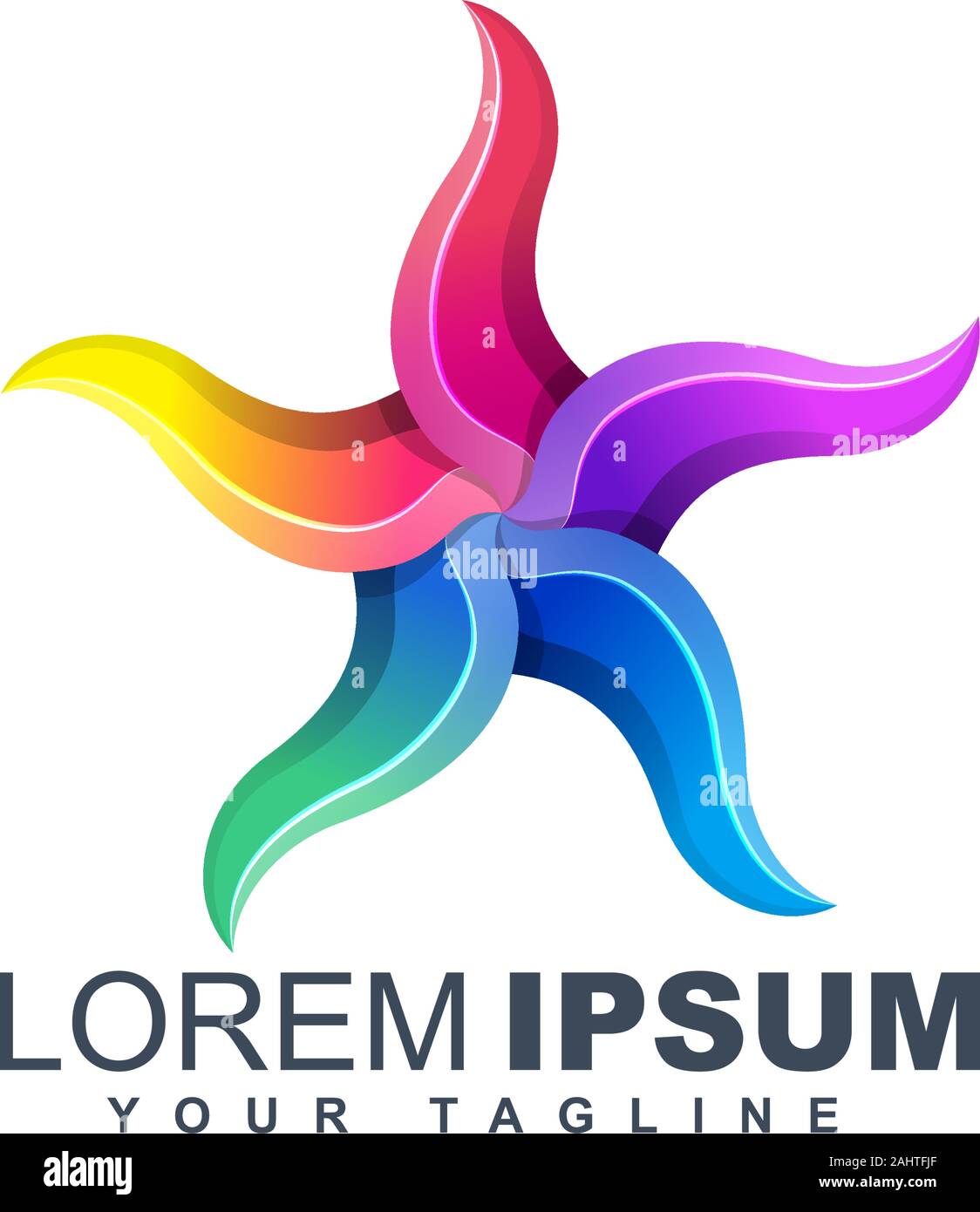 Colorful starfish abstract logo design template Stock Vector Image ...