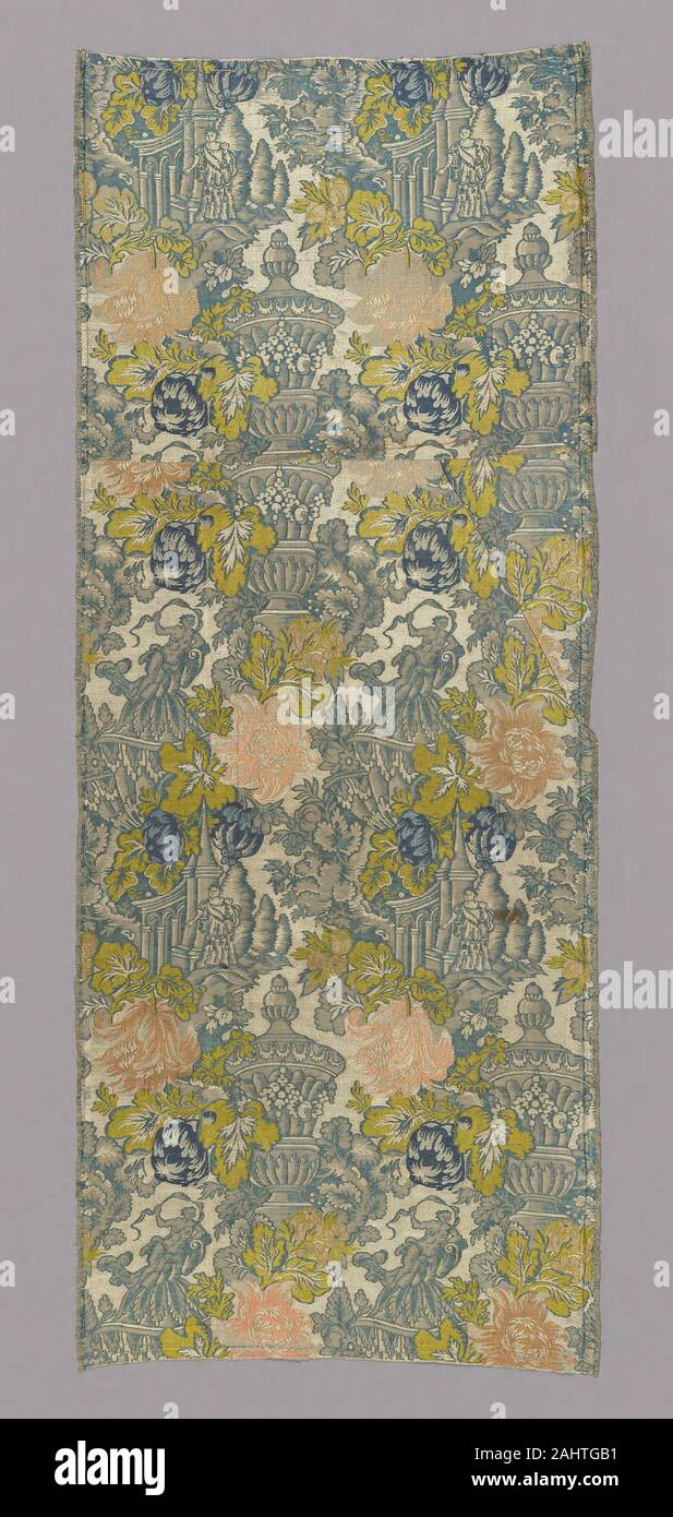 Panel. 1701–1750. France. Silk, plain weave with supplementary ...