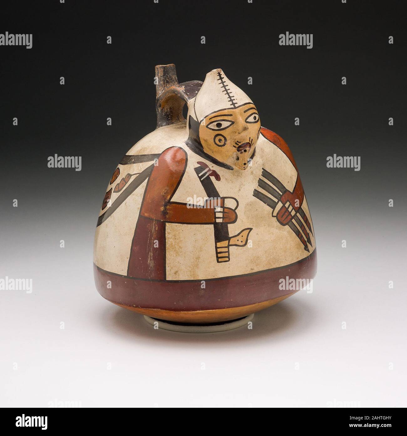 Nazca. Vessel in the Form of a Warrior Holding Weapons. 180 BC–500 AD ...