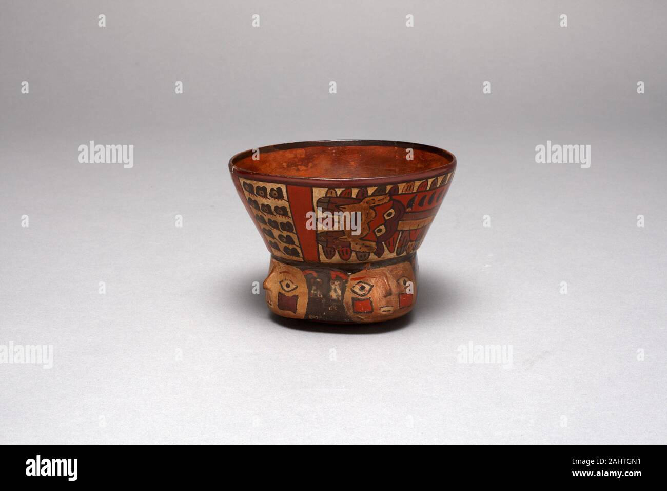 Nazca. Wide-Mouth Cup Depicting a Costumed Performer and Mice, with ...