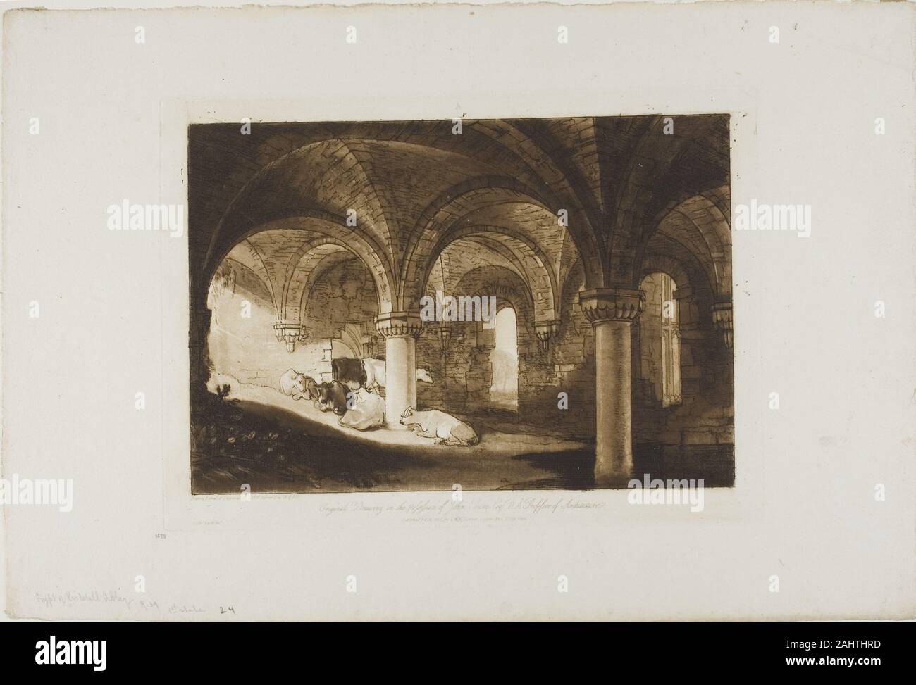 Joseph Mallord William Turner. Crypt of Kirkstall Abbey, plate 39 from ...