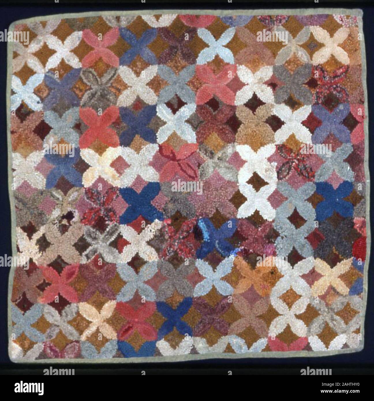 Rug. 1801–1900. United States. Jute, plain weave with cotton and wool ...