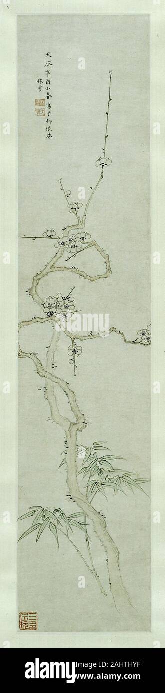 Lin Xue. Prunus and Bamboo. 1368–1644. China. Hanging scroll; ink and ...
