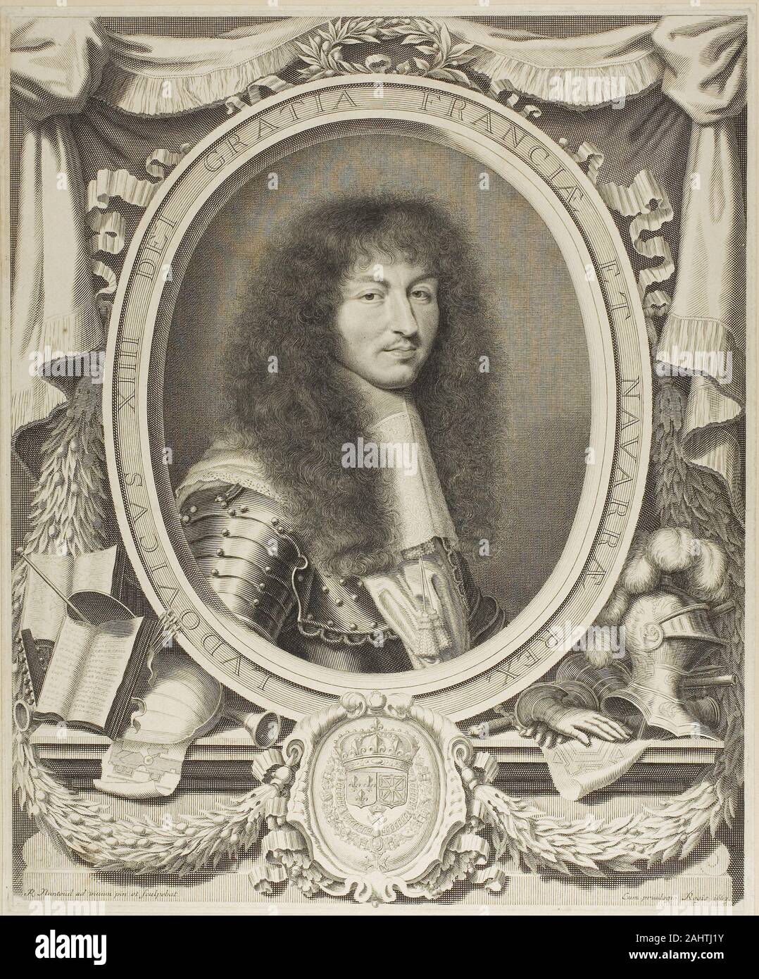Robert Nanteuil. Louis XIV. 1663. France. Engraving in black on paper ...