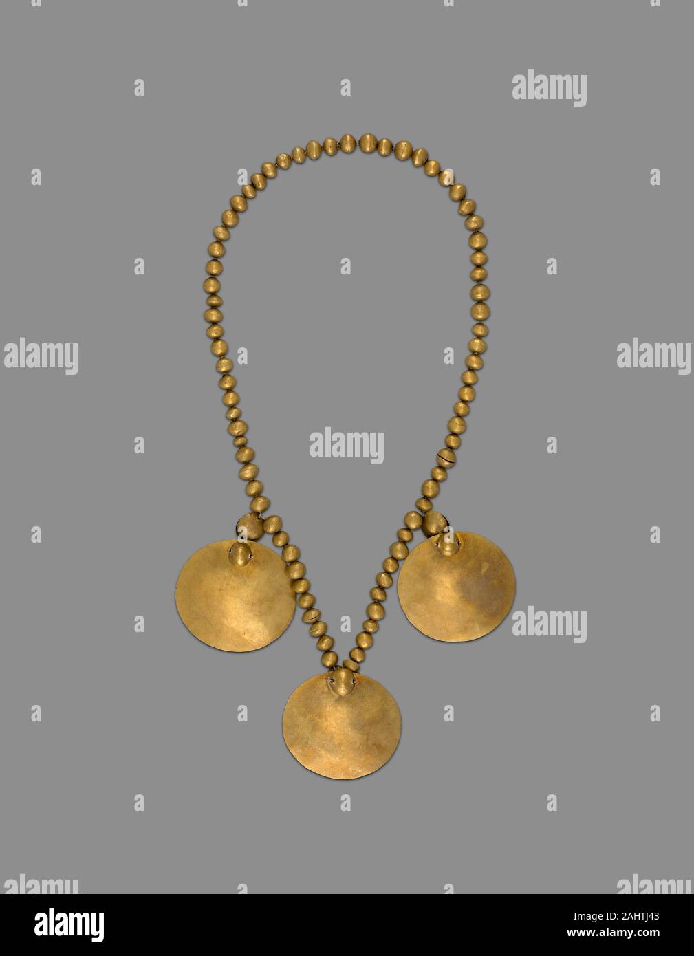 Necklace with Three Round Pendant Disks. 1000–1400. Ecuador. Gold Stock ...