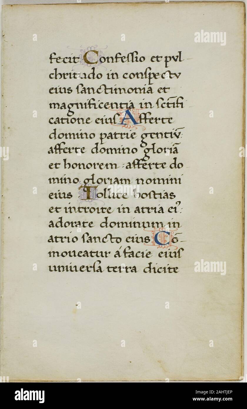 Illuminated Manuscript Leaf. 1445–1455. Italy. Manuscript cutting with ...