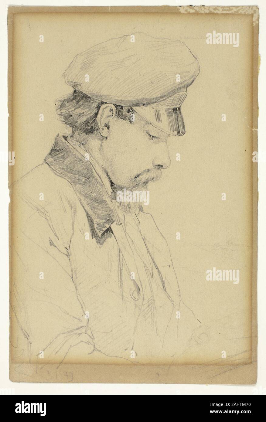 Profile Portrait of a Man Wearing a Cap. 1800–1899. Germany. Graphite ...