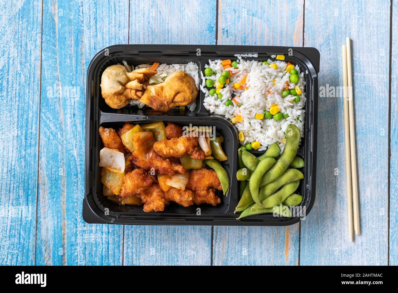 Take Away Japanese Food Bento Box Menu Set with Chicken, Fried ...