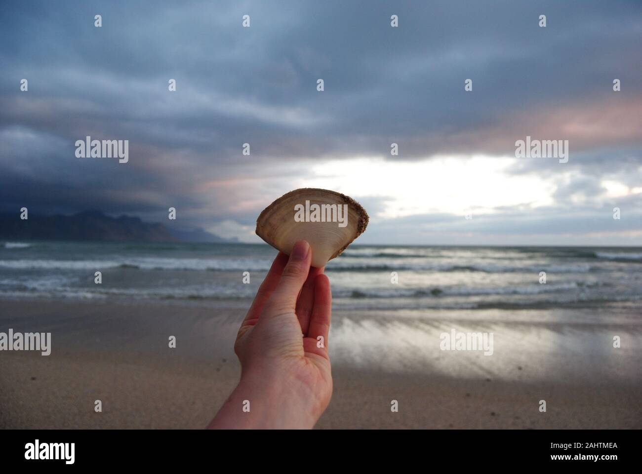 Moody Cloudy Day With Off White Shell Stock Photo - Alamy