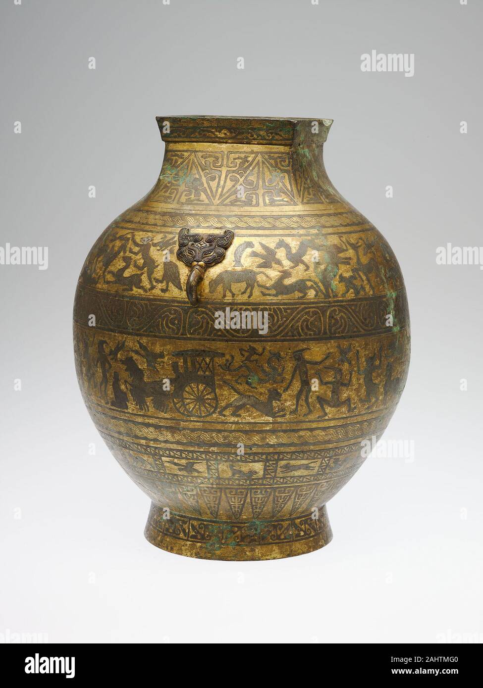 Jar (Hu). 206 BC–220 AD. China. Bronze with incised gilt decoration ...