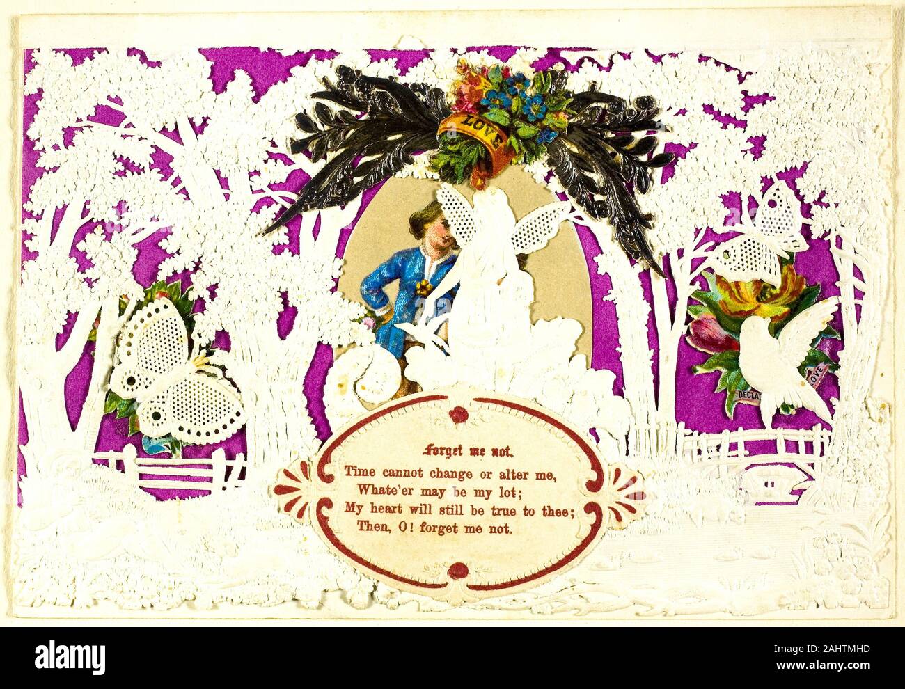 John Windsor. Forget Me Not (valentine). 1840–1860. England. Collaged ...