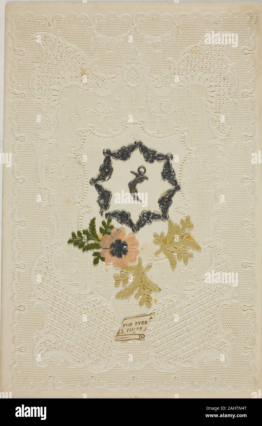 Collaged elements on embossed ivory wove paper hi-res stock photography ...
